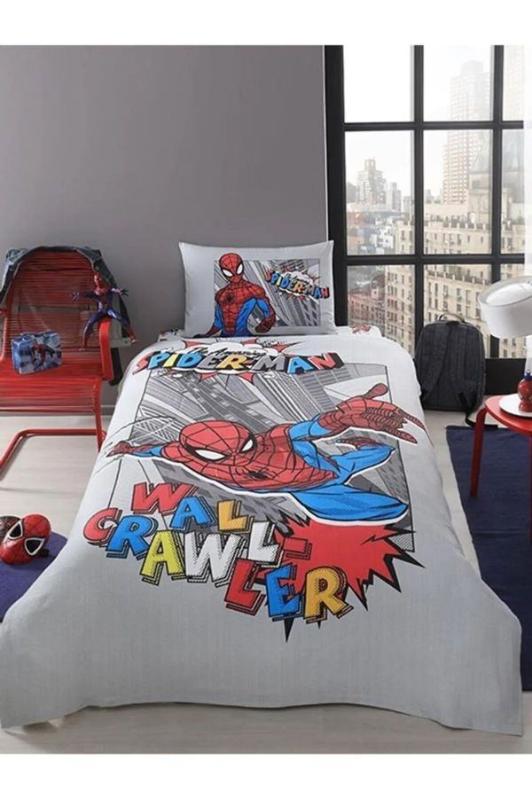 Özdilek Disney Pike Takımı Fitted Tek Kişilik Spiderman Gri Wall ...